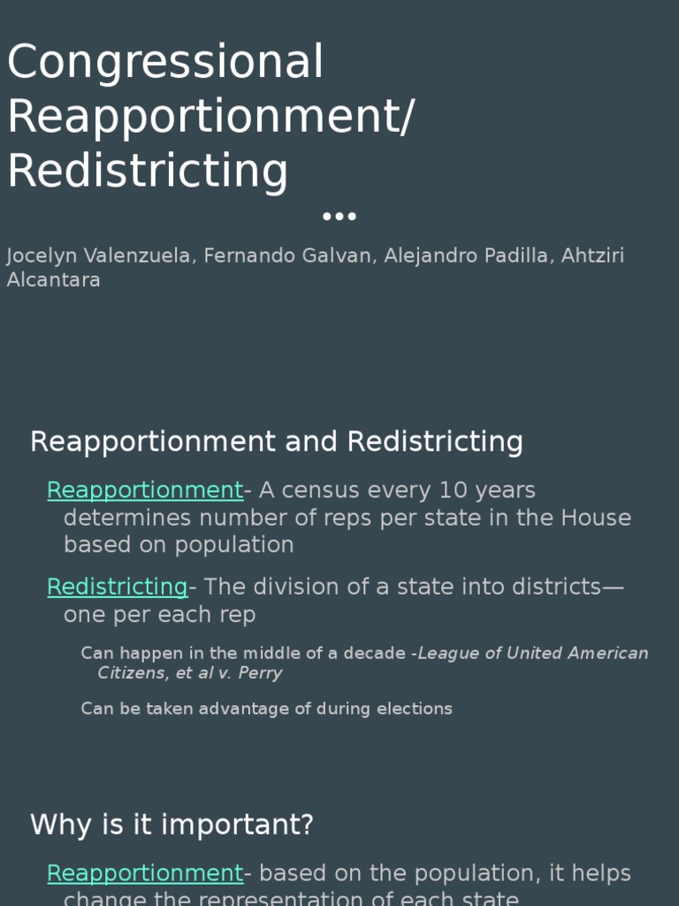 Congressional Reapportionment - Redistricting | PDF | Politics