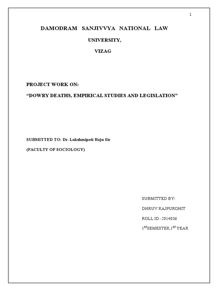 Final Sociology Project - Dowry System | PDF | Marriage | Social ...