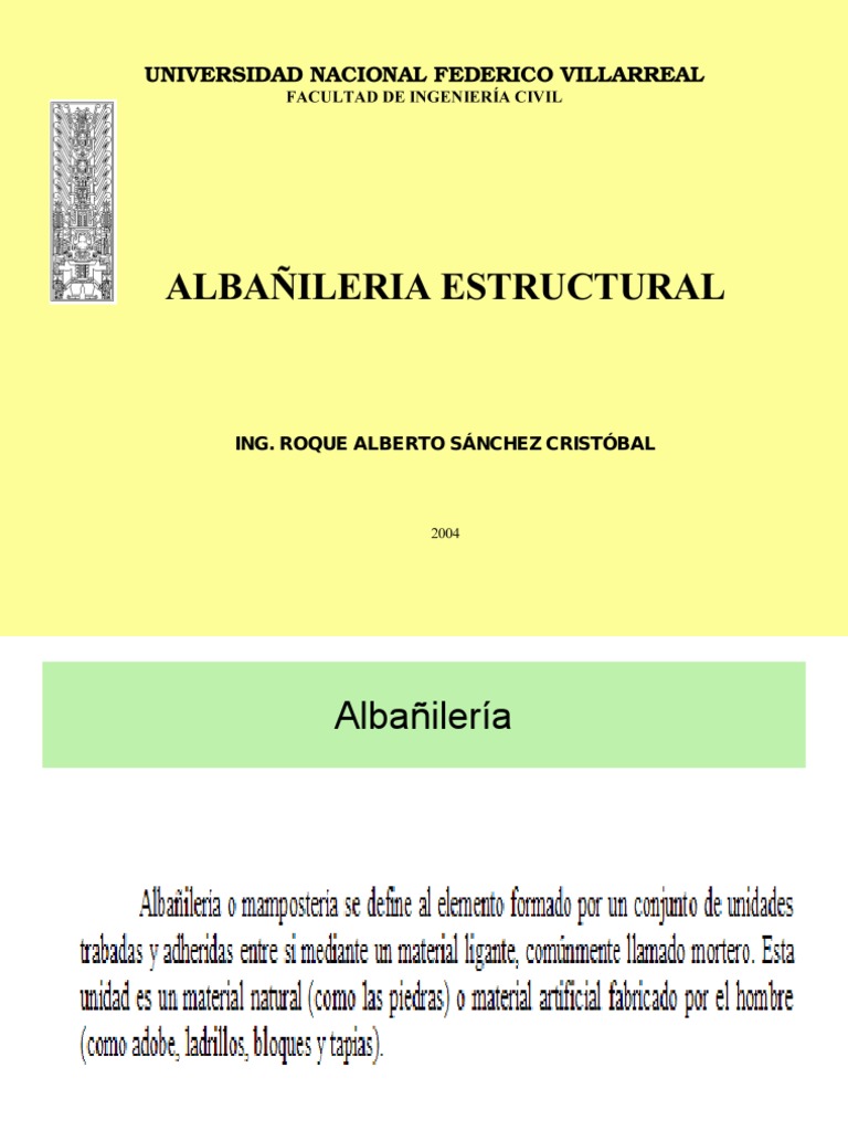 Albañileria Estructural Pdf Fundación Ingeniería Albañilería