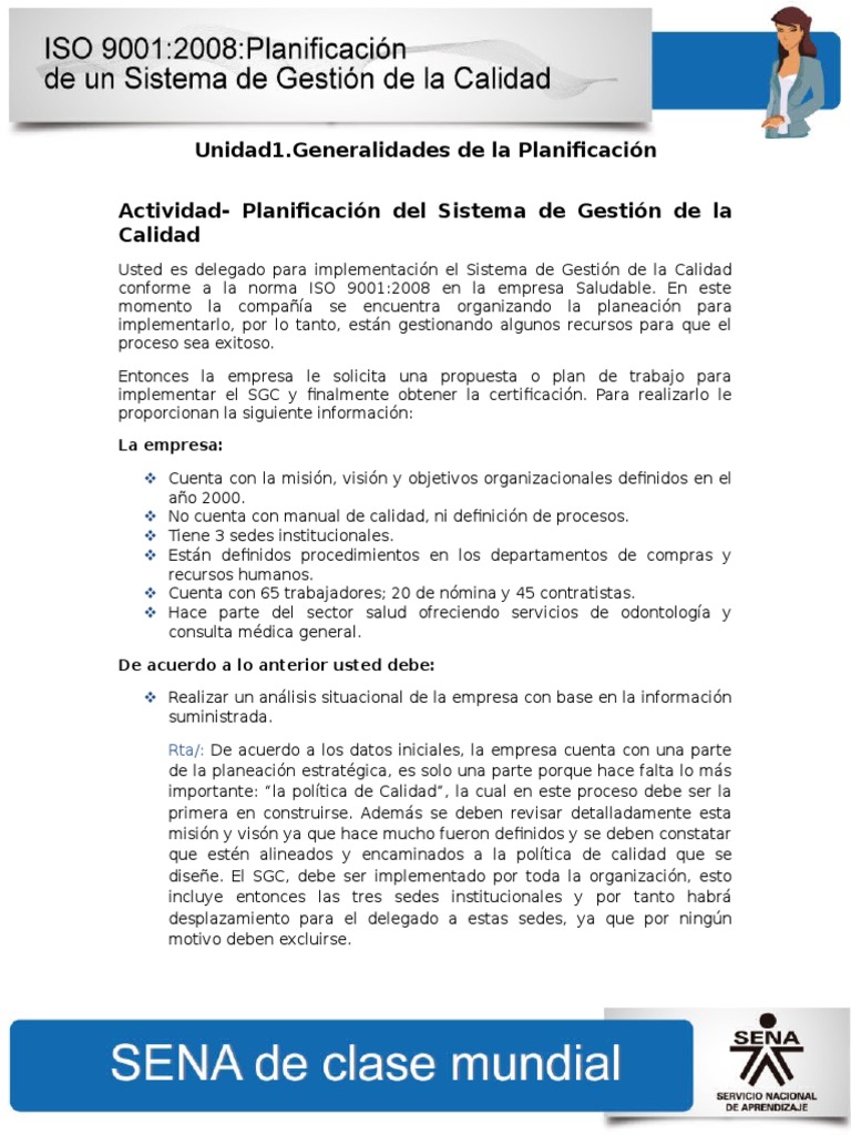 Implementación SGC en Saludable | PDF | Calidad (comercial) | Planificación