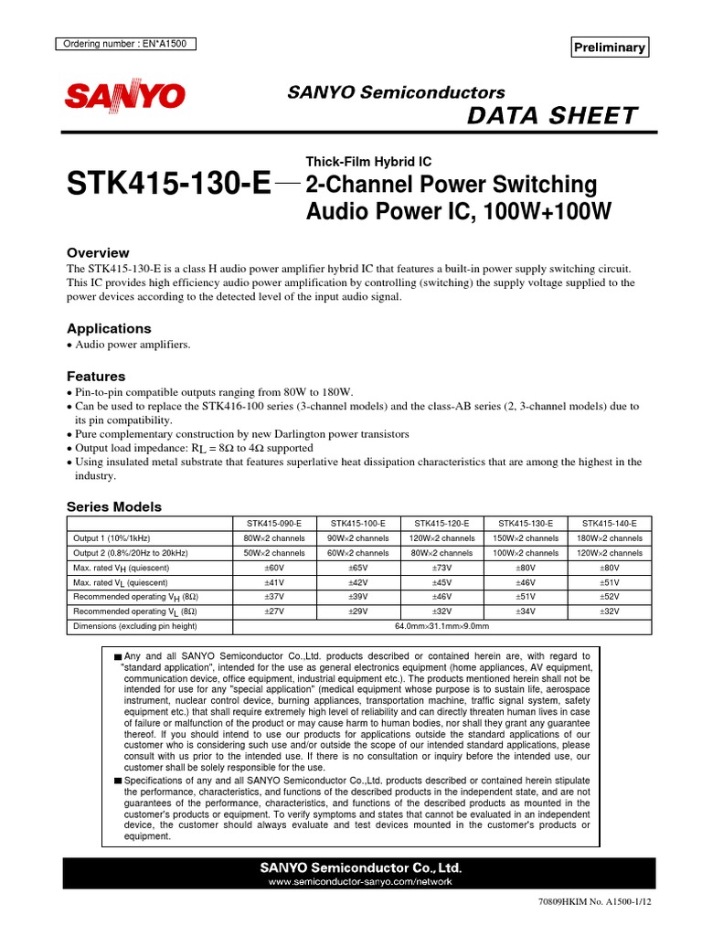 STK 415 | PDF | Amplifier | Capacitor