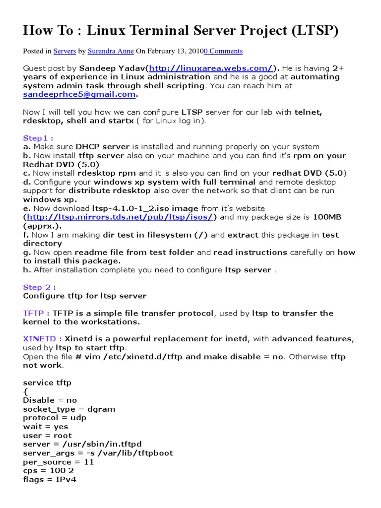 How To Linux Terminal Server Project (LTSP) | Download Free PDF ...