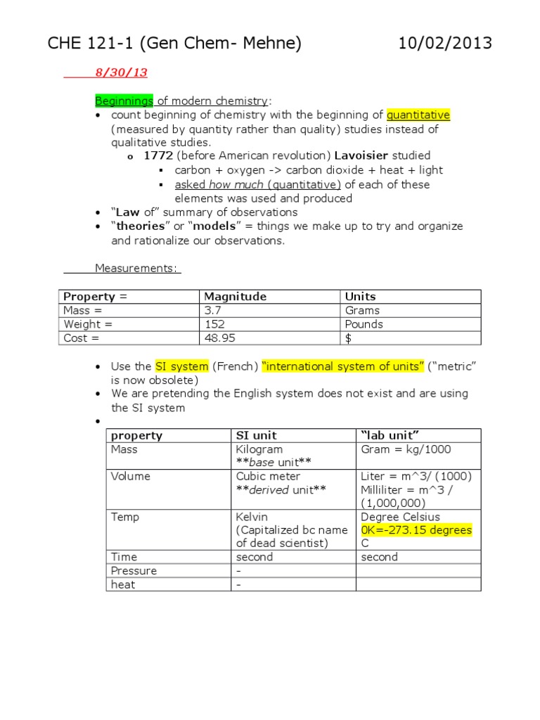 CHEM 111 Note | PDF | Mole (Unit) | Redox