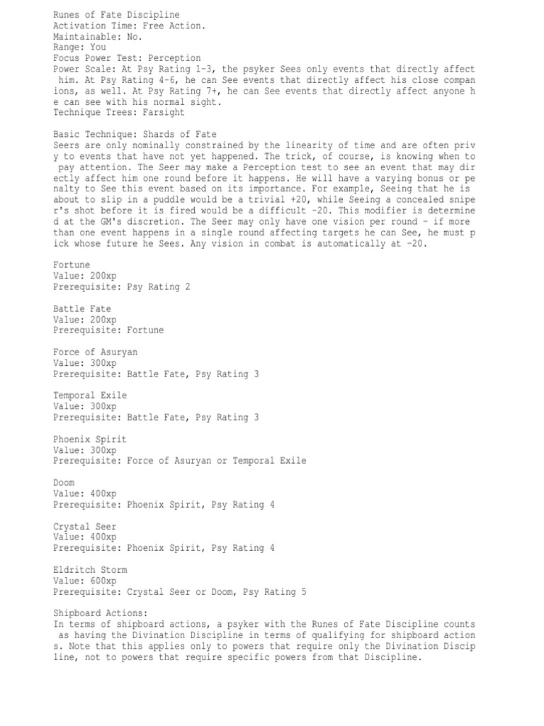 Eldar Runes of Fate Rogue Trader | PDF | Leisure | Nature