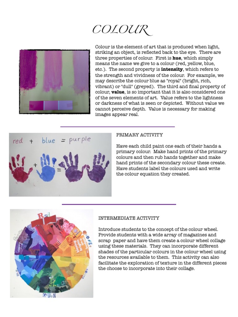 Elements of Art Handouts | PDF | Shape | Color