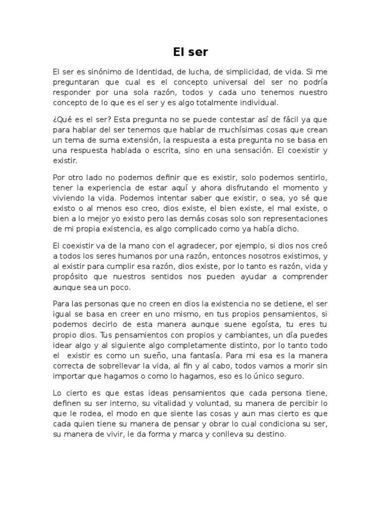 La Esencia del Ser y la Existencia | PDF | Existencia | Filosofía