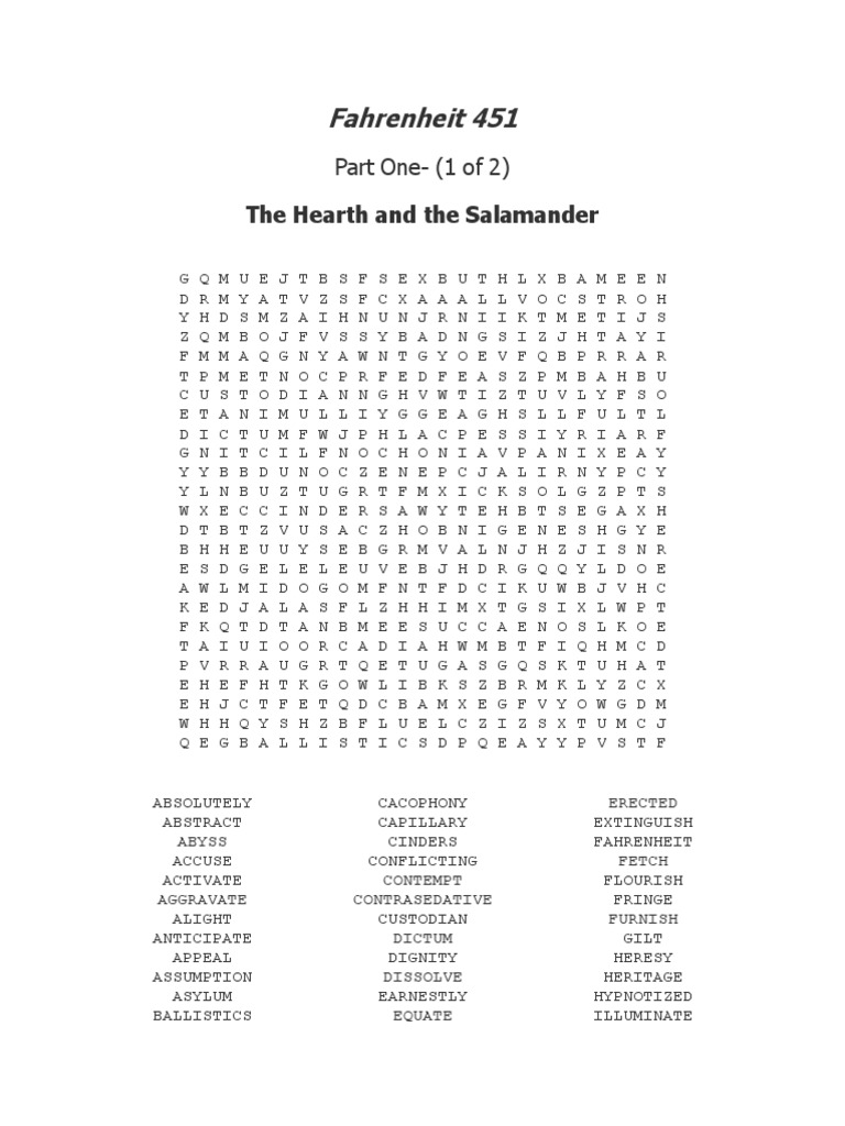 Fahrenheit 451: The Hearth and the Salamander | PDF | Fahrenheit ...