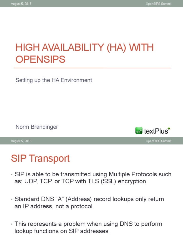 OpenSIPS High Availability Setup Guide | PDF | Session Initiation Protocol | Domain Name System