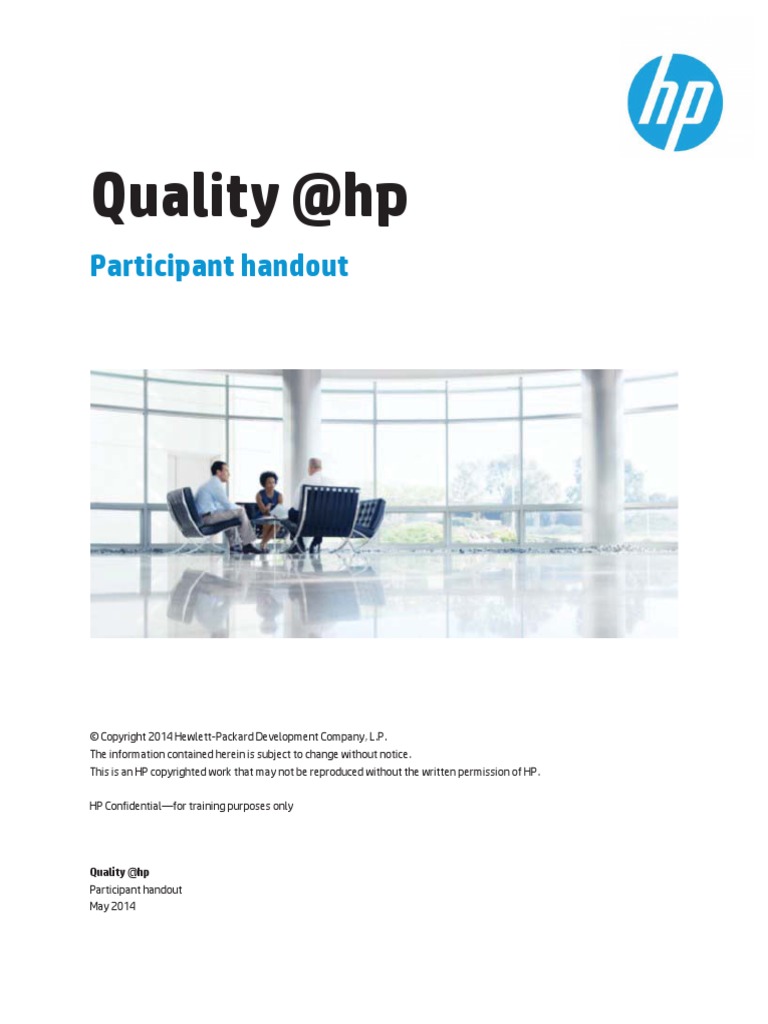 Quality @HP: Participant Handout | PDF | Finance & Money Management