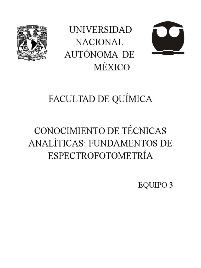 Práctica 6 Fundamentos De Espectrofotometría Pdf