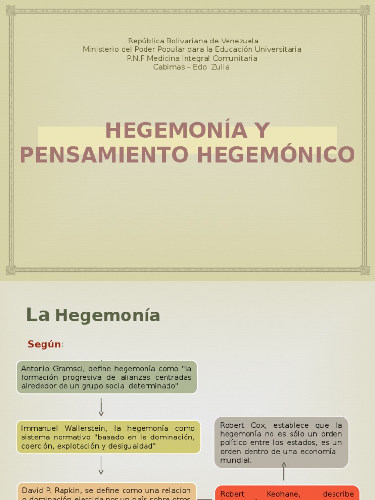 Hegemonía y Poder en Relaciones Internacionales | PDF | Hegemonía ...