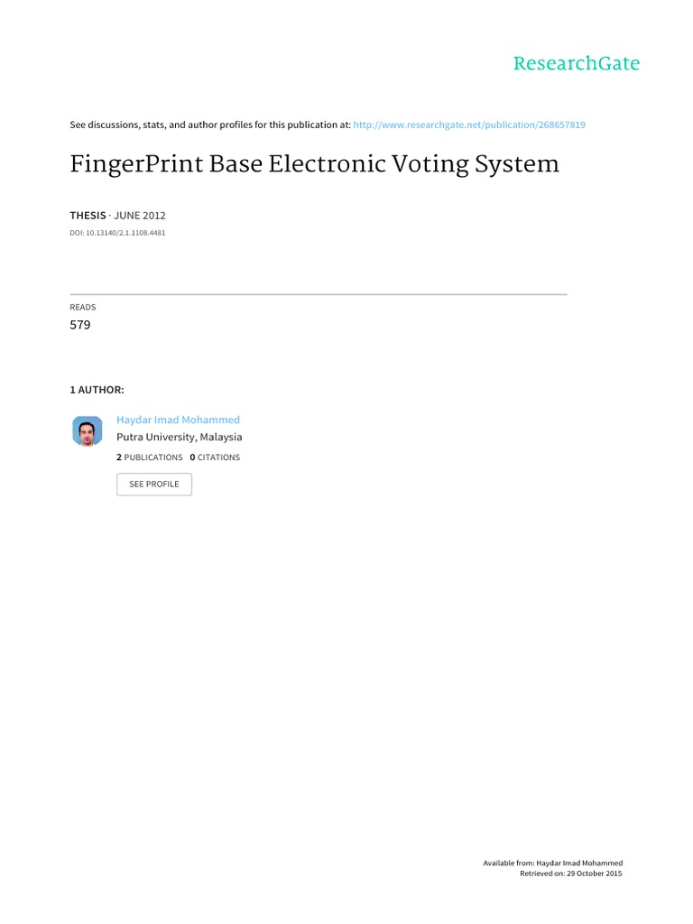 EVM | PDF | Electronic Voting | Fingerprint