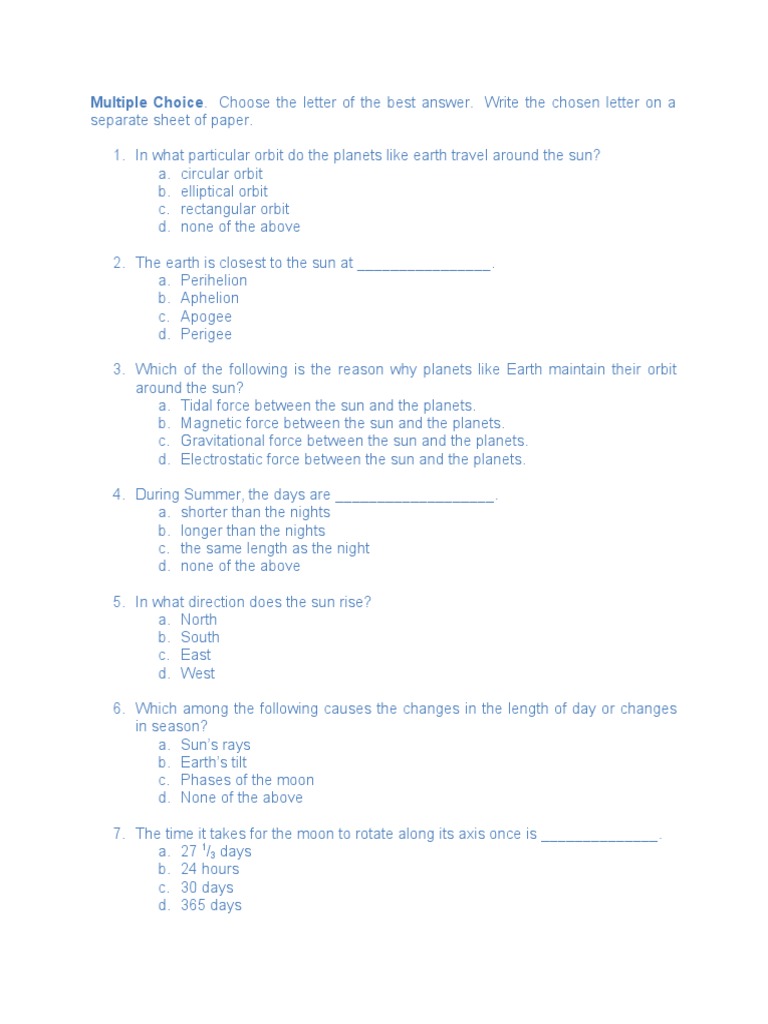 Science Reviewer Grade 6 | PDF | Apsis | Moon