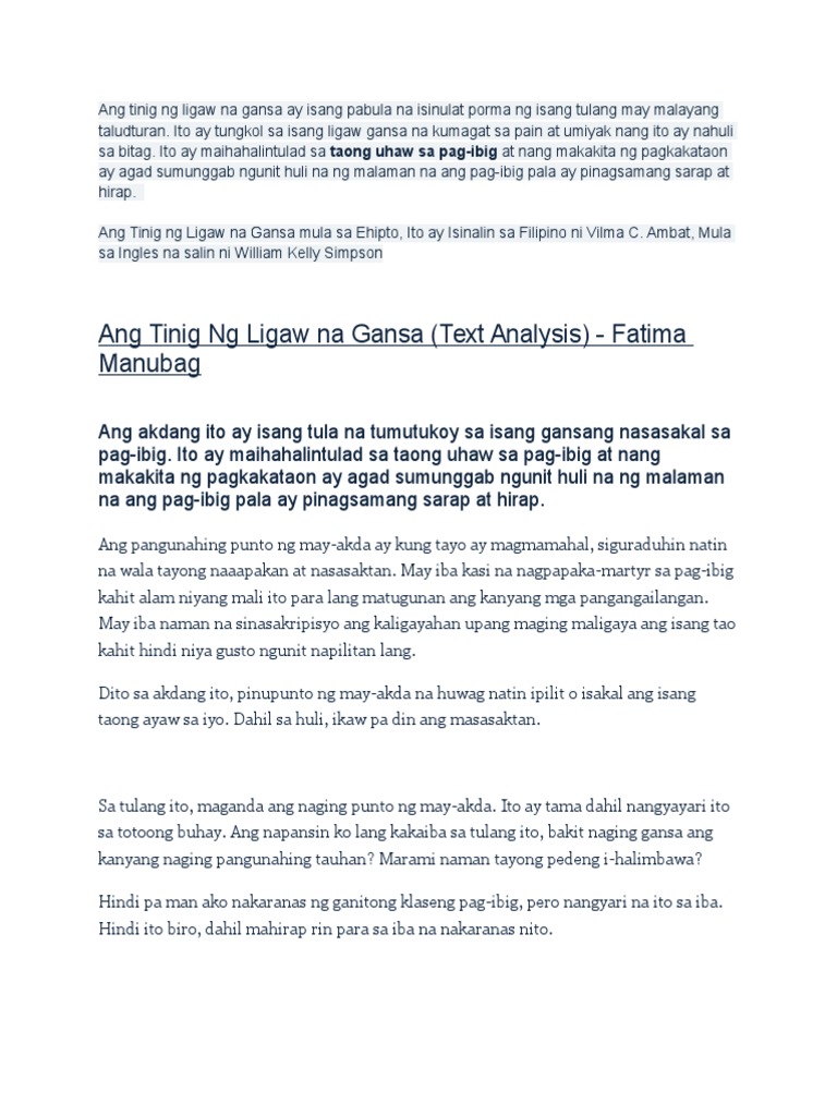 Ang Tinig NG Gansa | PDF