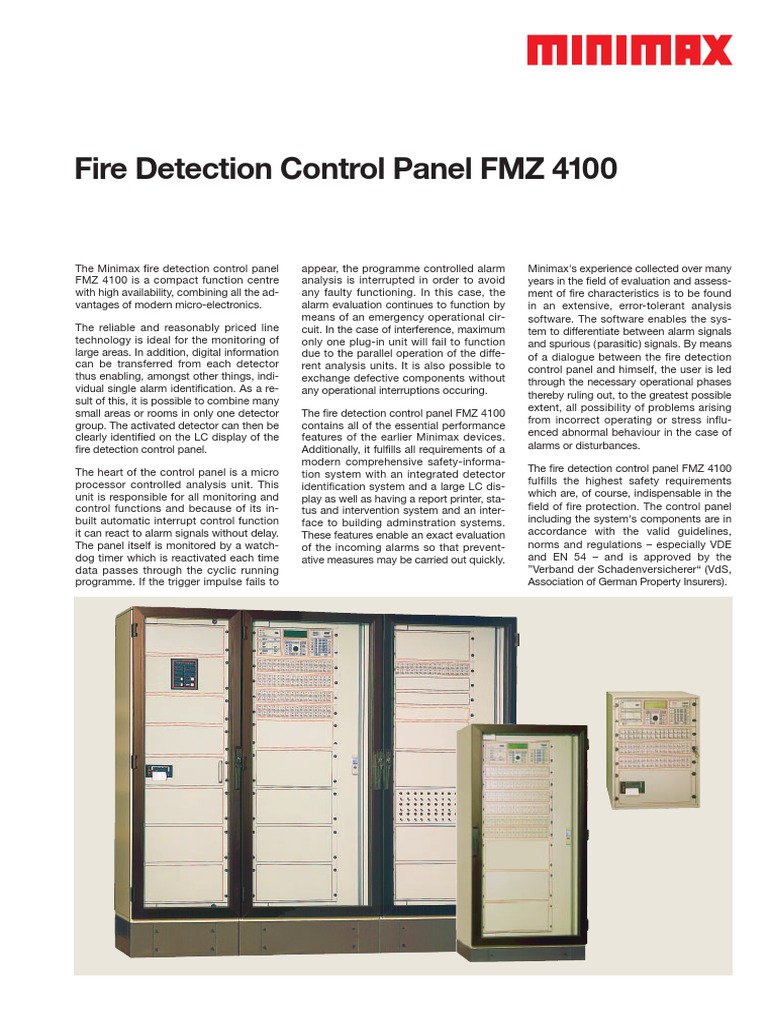 MX Fire Detection Control Panel FMZ 4100 PDF | PDF | Relay | Detector ...