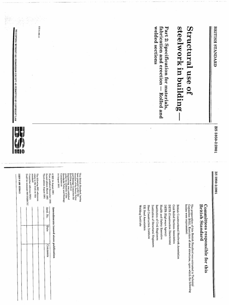 British Standards BS 5950-2 2001