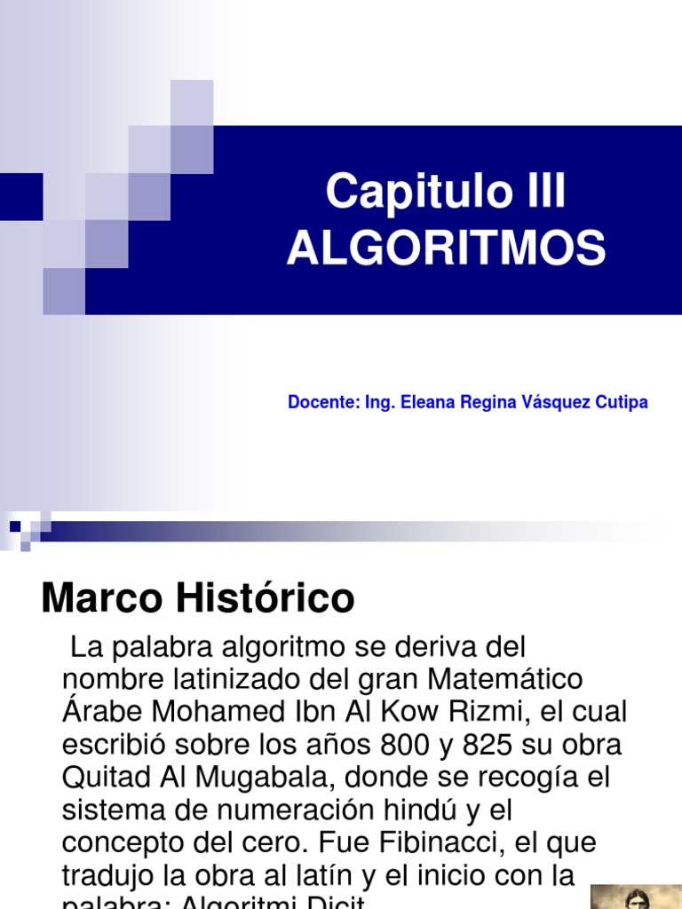 Capitulo III Algoritmo | PDF | Algoritmos | Lenguaje de programación