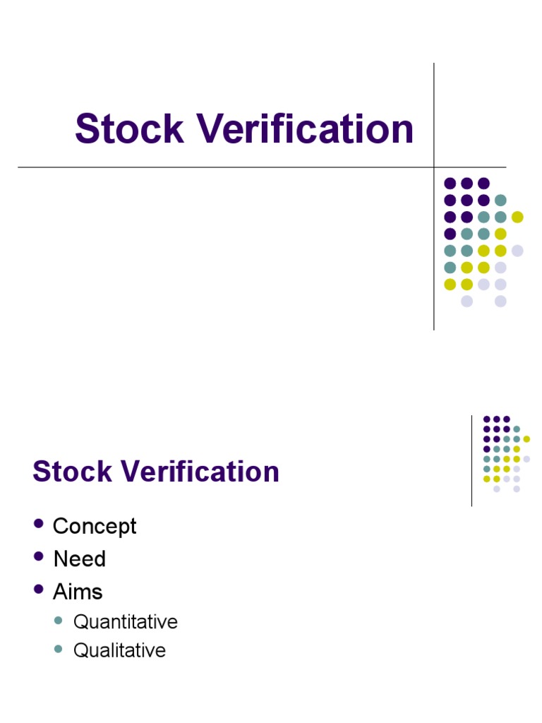 Stock Verification | PDF | Invoice | Inventory