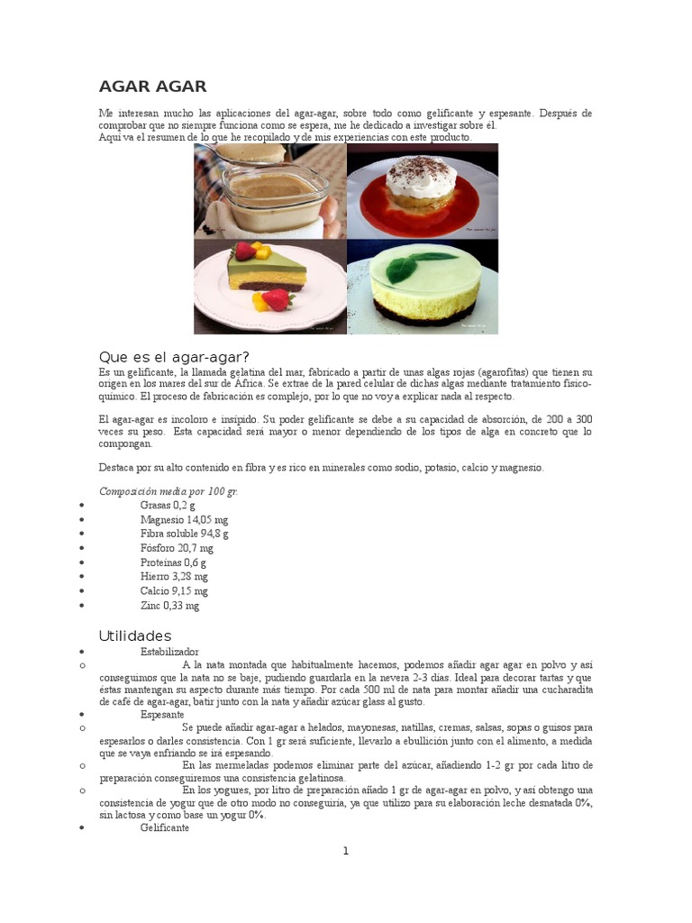 Agar Agar | PDF | Agar | Crema