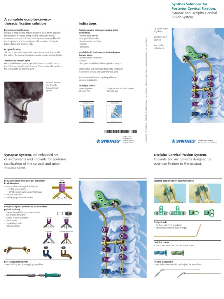 Fijación Occipito-Cervical Posterior | PDF | Vertebral Column | Screw