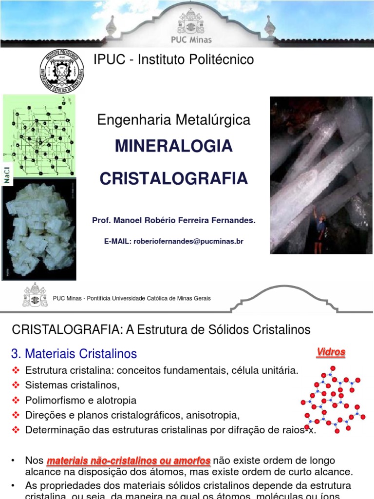 Cristalografia e Mineralogia | PDF | Sólido | Estrutura de cristal