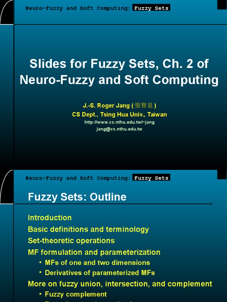 Slides For Fuzzy Sets, Ch. 2 of Neuro-Fuzzy and Soft Computing | PDF