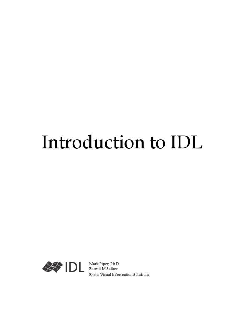 IDL Introduction To IDL PDF | PDF | Command Line Interface | Array Data ...