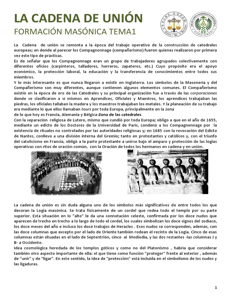 La Cadena de Unión en la Masonería | PDF | Masonería | Iglesia Católica