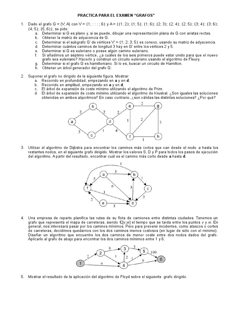 Practica de Grafos ED2 | PDF | Teoría de grafos | Conceptos matemáticos