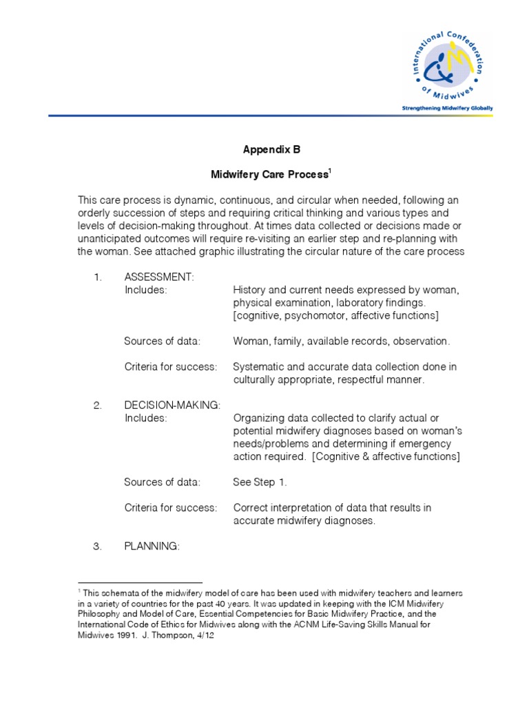 Midwifery Care Process Final | PDF | Midwifery | Midwife