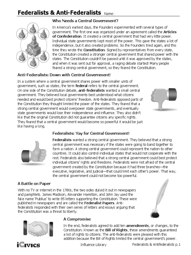 Federalists Anti-Federalists Reading | PDF | The Federalist Papers ...