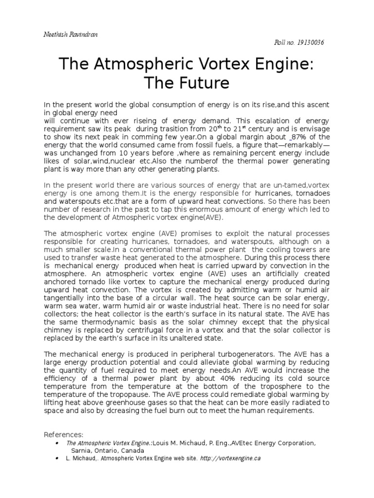 The Atmospheric Vortex Engine | PDF | Atmosphere Of Earth | Heat