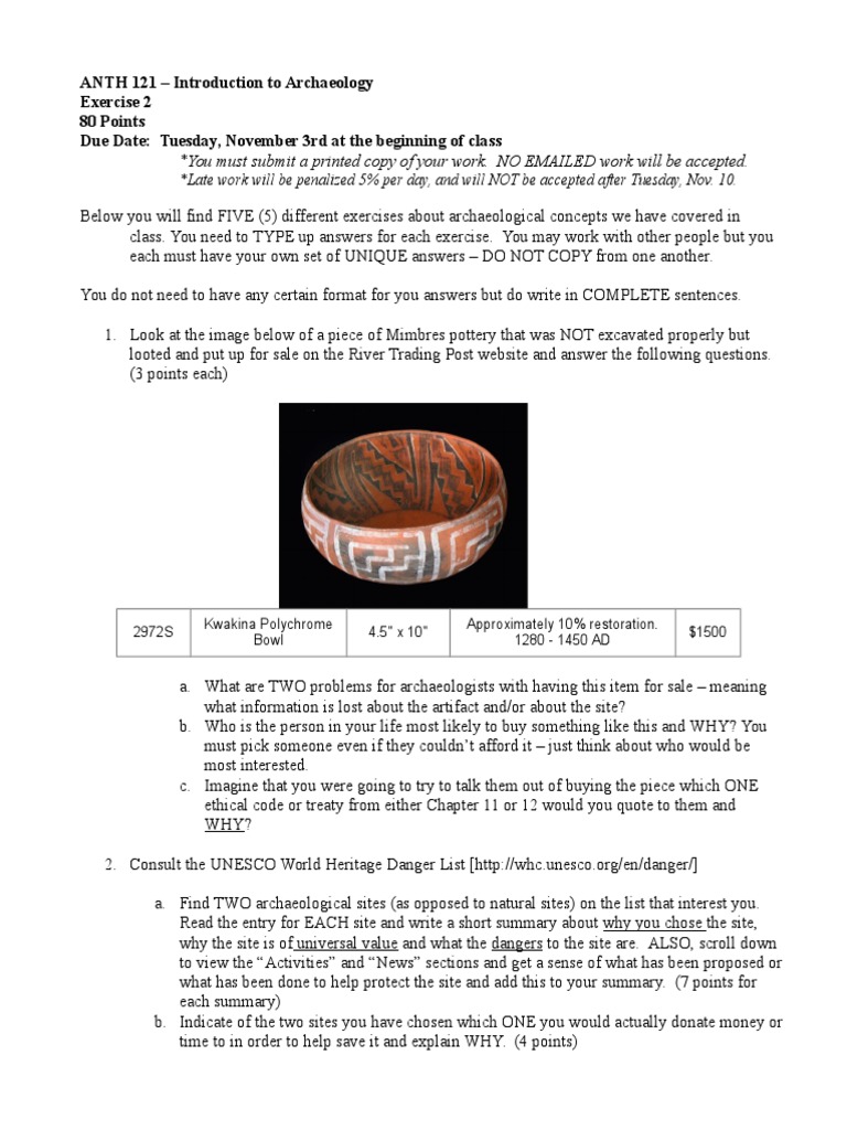 Usi Anth Exercise 2 | PDF | Archaeology | Science