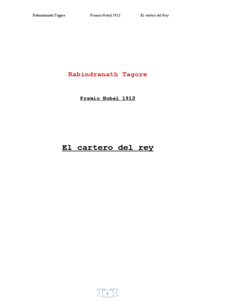 "El Cartero del Rey: Acto I Escena 1" | PDF | Rabindranath Tagore ...
