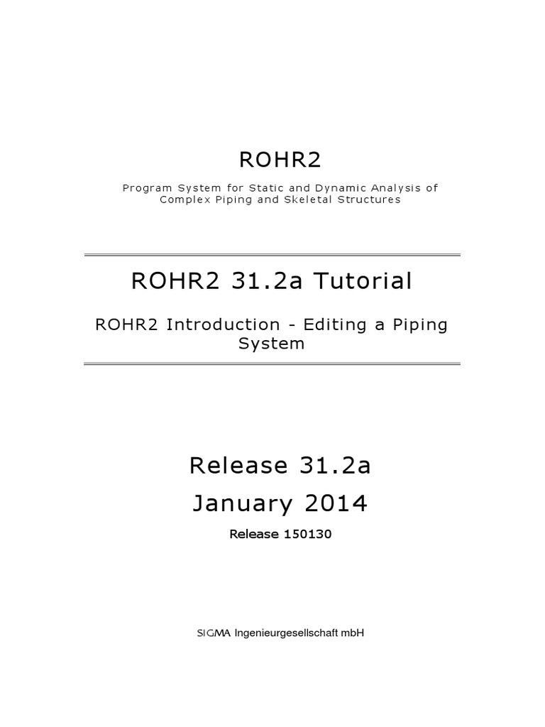 ROHR2 Tutorial e | PDF
