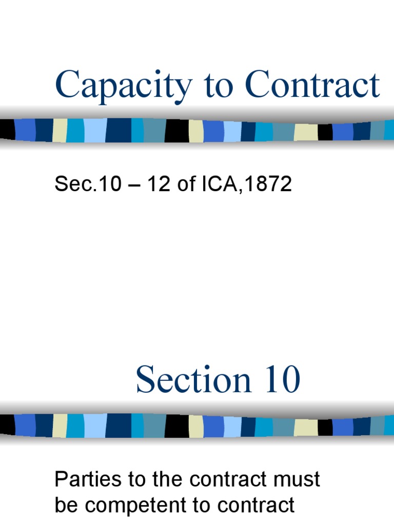 Competence to Contract Under ICA Sec 10 | PDF