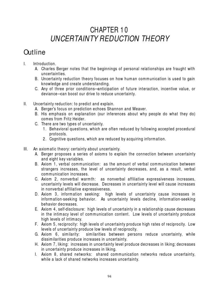 Uncertainty Reduction Theory | PDF | Theory | Social Psychology