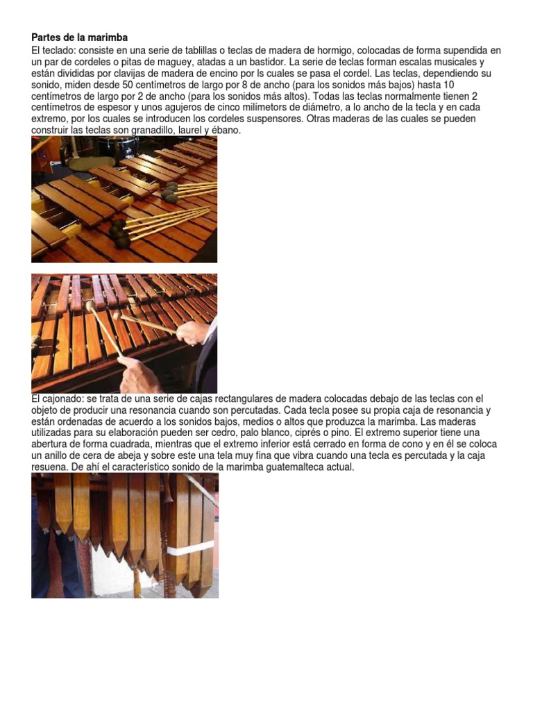 Componentes de la marimba guatemalteca | PDF | Entretenimiento (general)