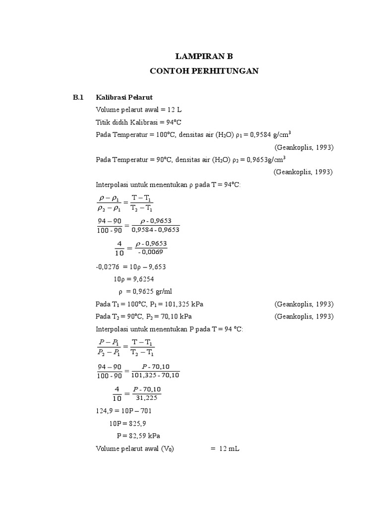Lampiran B Contoh Perhitungan | PDF