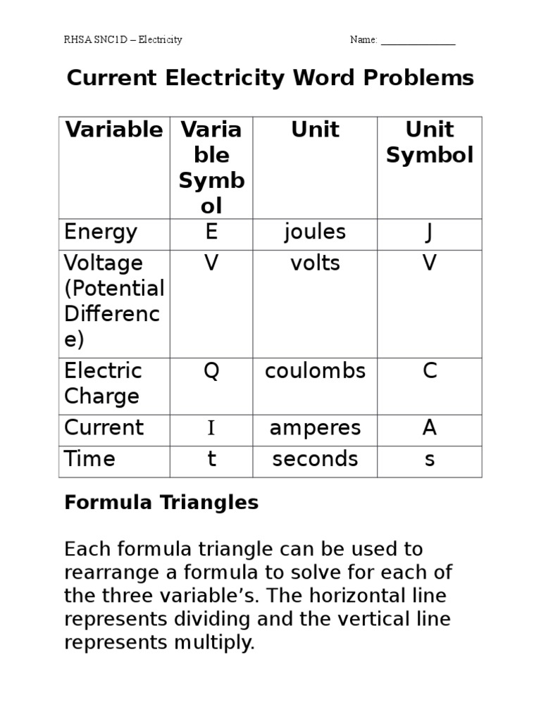 07 Solving Electricity Problems | PDF | Voltage | Electric Current