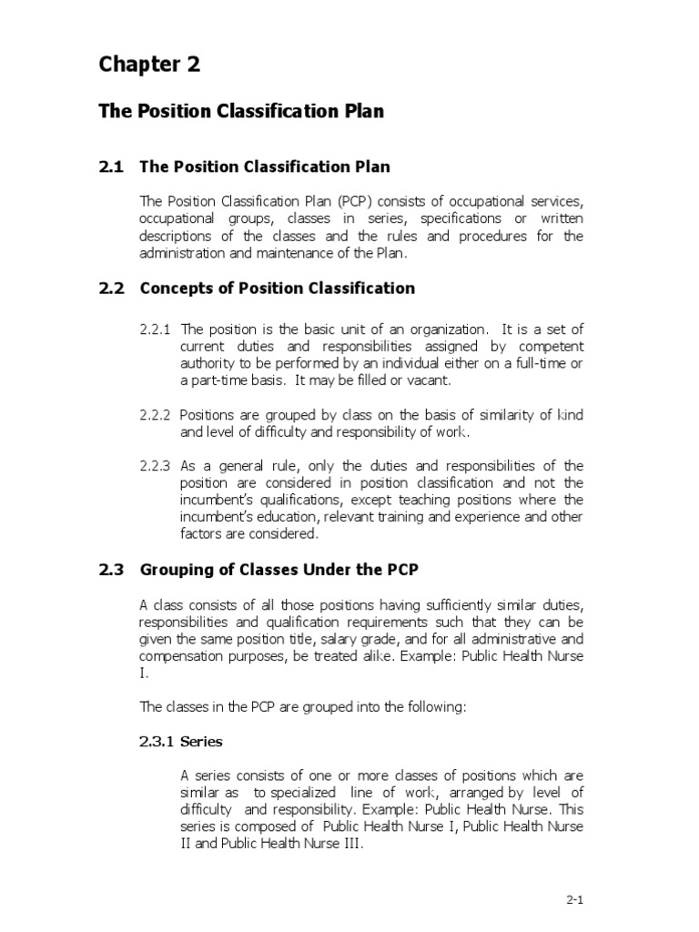 Position Classification Plan Overview | PDF | Bookkeeping | Transformer