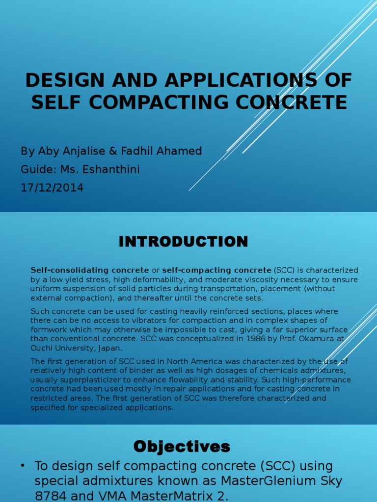 Design and Application of Self Compacting Concrete | PDF | Concrete ...