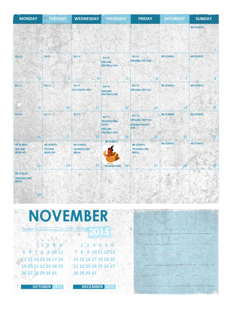 November Calendar | PDF | Career & Growth