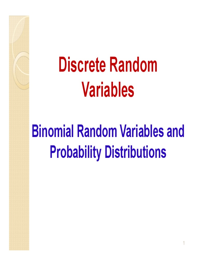 Discrete Random Variables | PDF | Probability Distribution | Random Variable