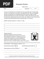 Book Club Thinking Discussion Sheet | PDF