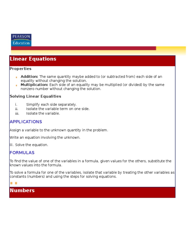 Algebra Review Guide: Linear Equations, Expressions, Fractions & More ...