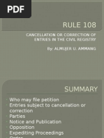 Rule 108, Rules of Court | PDF | Law