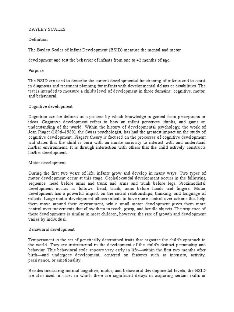 Bayley Scales | Cognitive Development | Child Development