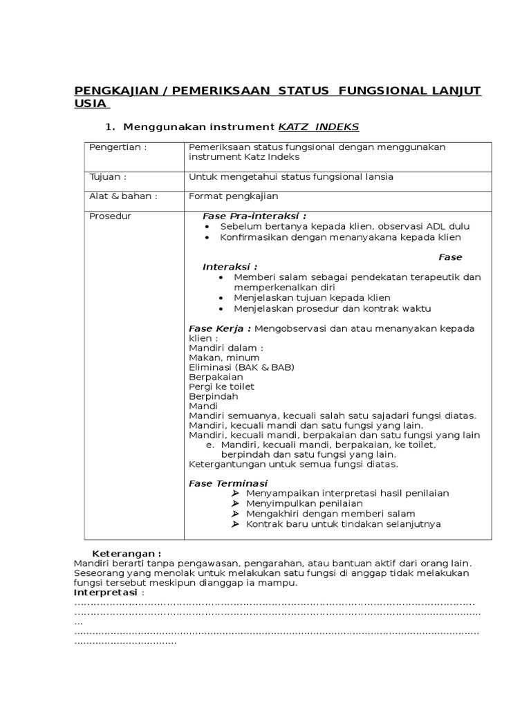 Pengkajian Fungsi Kognitif Dan Mental Lansia | PDF