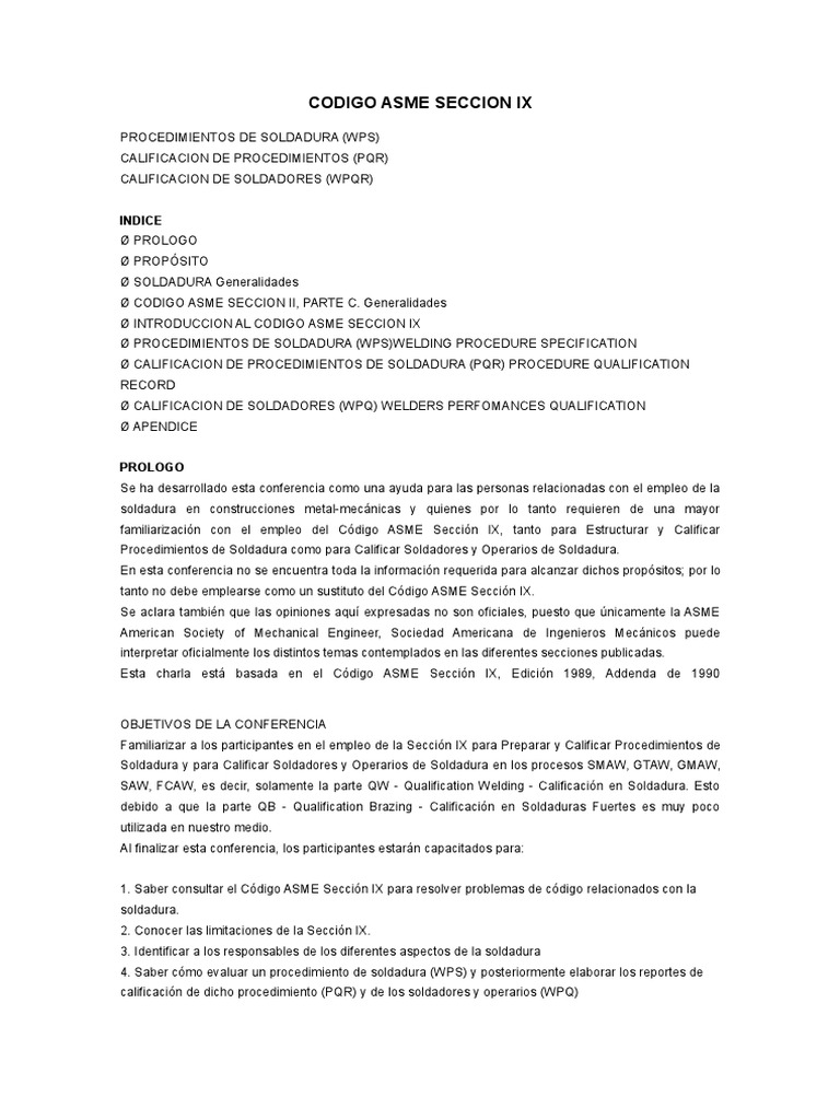 Codigo Asme Seccion Ix | PDF | Soldadura | Construcción